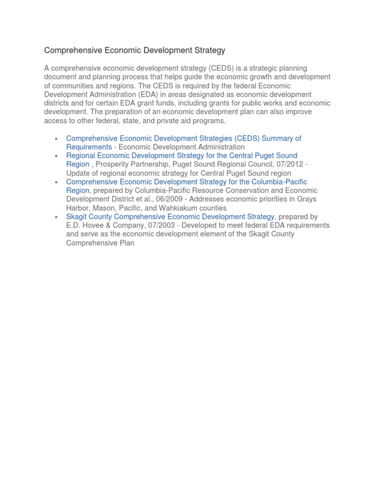 Comprehensive Economic Development Strategy | PDF