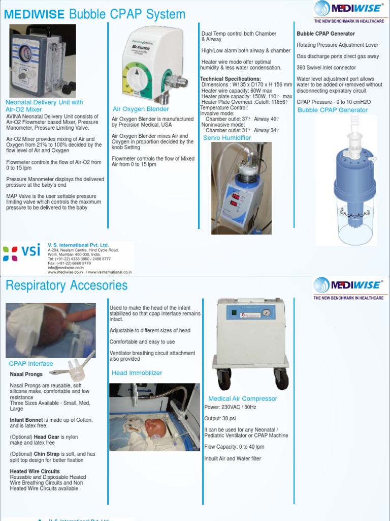 Neonatal Delivery Unit With Air-O2 Mixer Bubble CPAP Generator Air ...