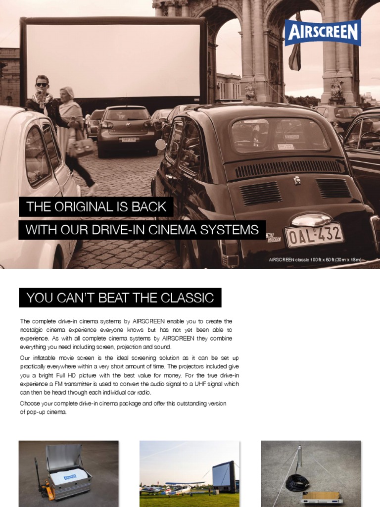 Drive-In Cinema Systems by AIRSCREEN | PDF | Movie Theater ...