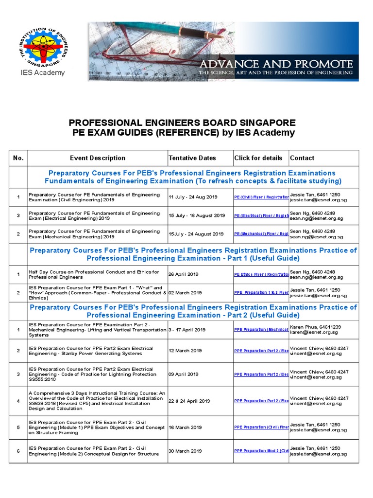 Professional Engineers Board Singapore Pe Exam Guides (Reference) by ...