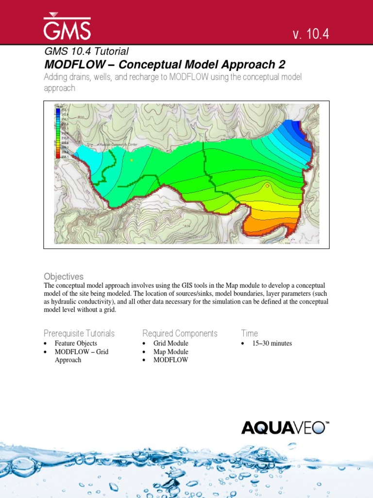 Modflow - Conceptual Model Approach 2: GMS 10.4 Tutorial | Download Free PDF | Conceptual Model ...
