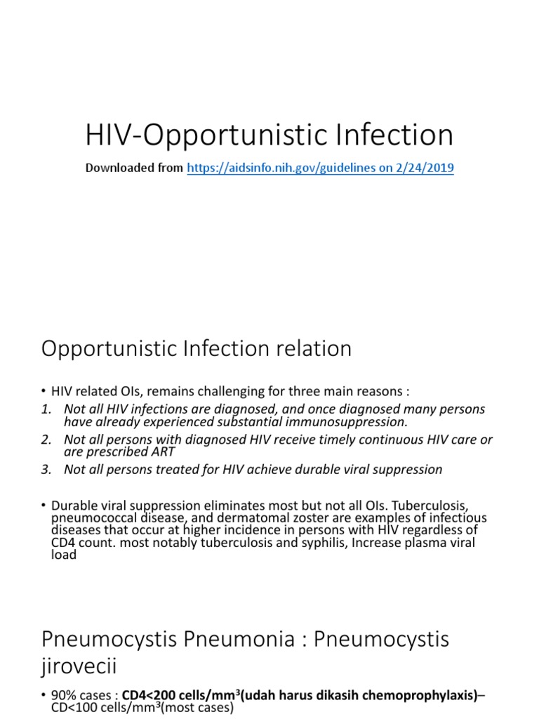 HIV-Opportunistic Infection (Autosaved) | PDF | Pneumonia | Hiv/Aids