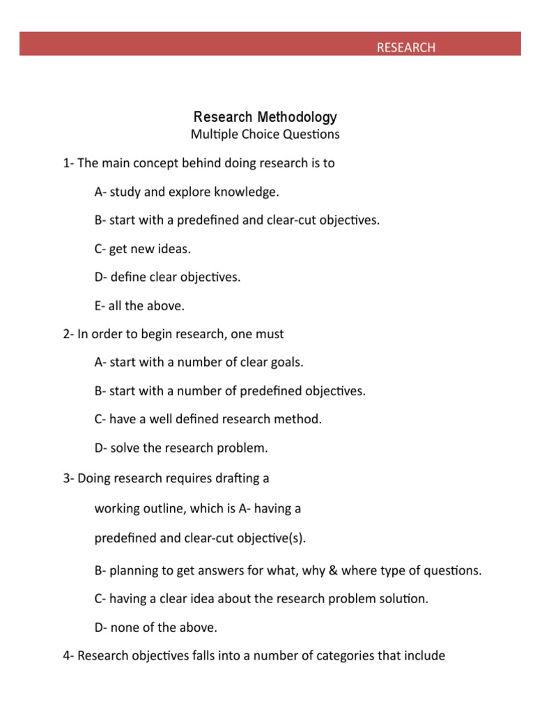 Research Methodology MCQ 400 | PDF | Data Analysis | Scientific Method