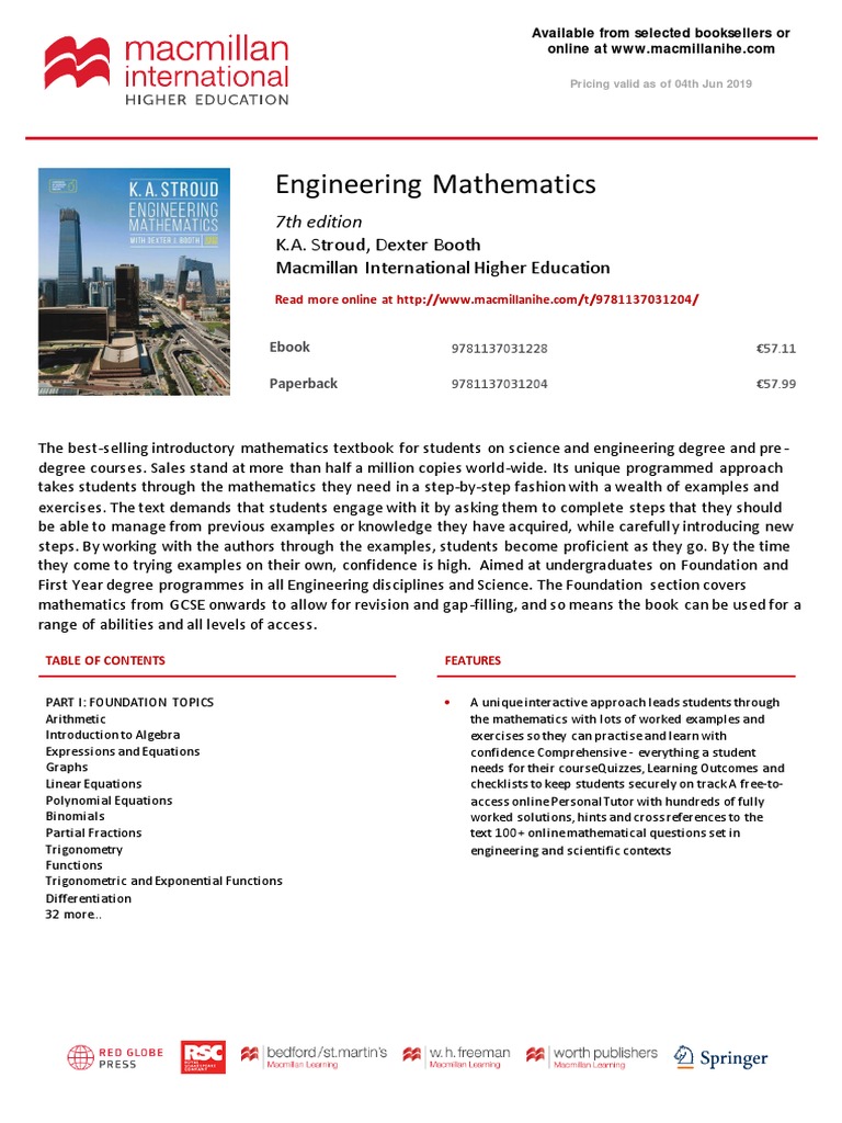 Engineering Mathematics: 7th Edition | PDF | Teaching Mathematics ...