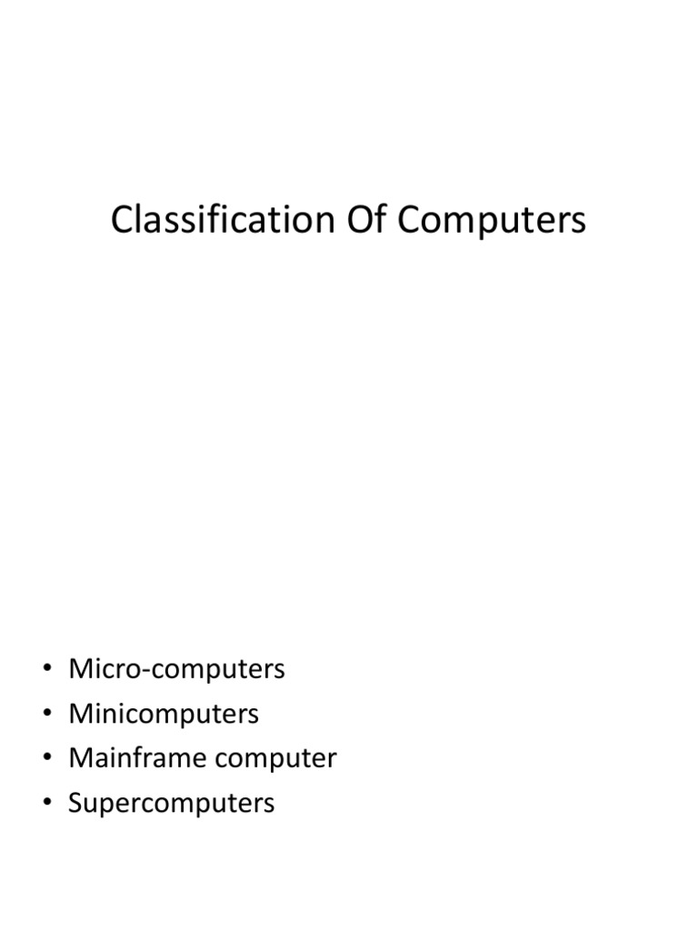 Classification Computers | PDF