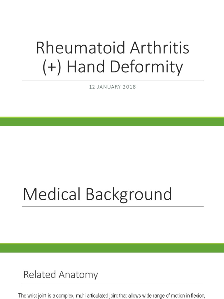 Group 8 - RA (+) Hand Deformity | PDF | Rheumatoid Arthritis ...