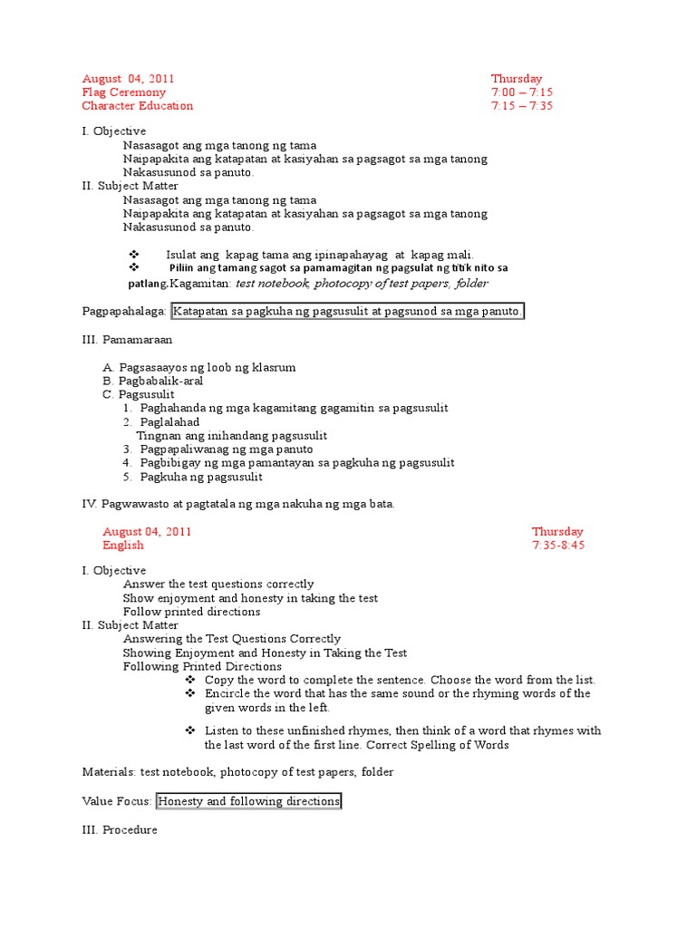 Lesson Plan in Summative Tests | PDF | Career & Growth
