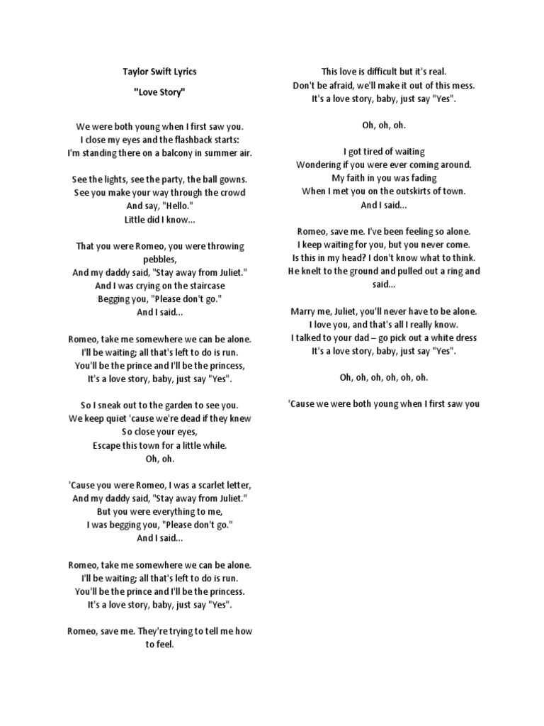 Taylor Swift Lyrics | PDF | Leisure