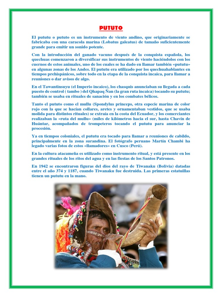 Historia y uso del pututu andino | PDF