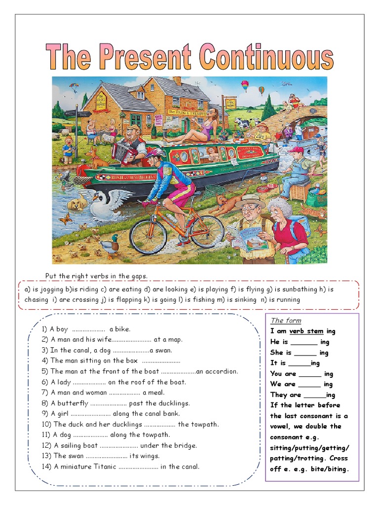 The Present Continuous Picture Description Exercises 47743 | PDF ...