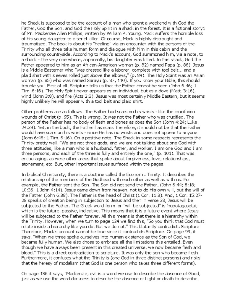 About The Shack - Movie | PDF | God The Father | Evil