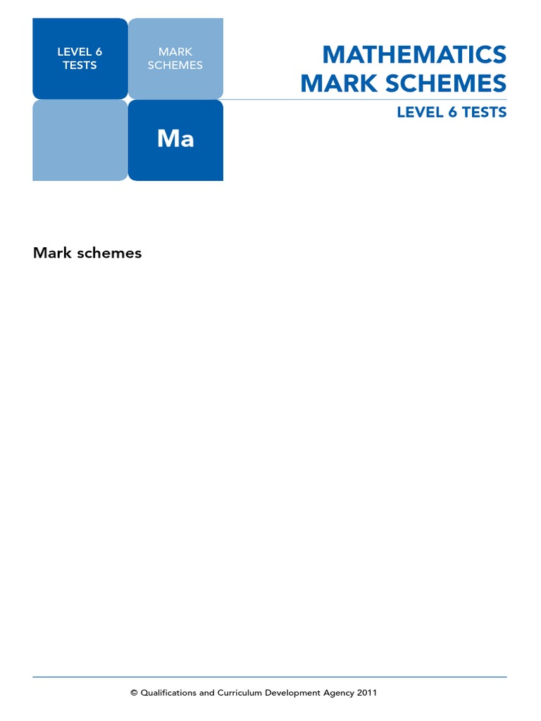 Ks2 Mathematics 2011 Level 6 Marking Scheme | PDF | Fraction ...