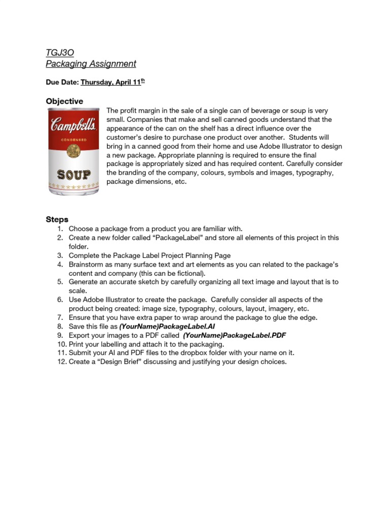 Packaging Assignment | PDF | Page Layout | Packaging And Labeling
