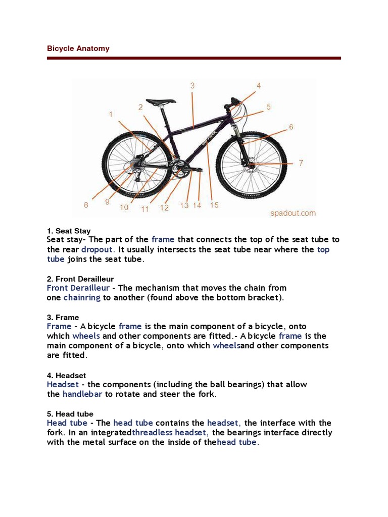Bicycle Parts and Components Guide | PDF