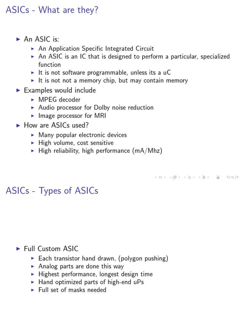 An ASIC Is | PDF | Field Programmable Gate Array | Integrated Circuit