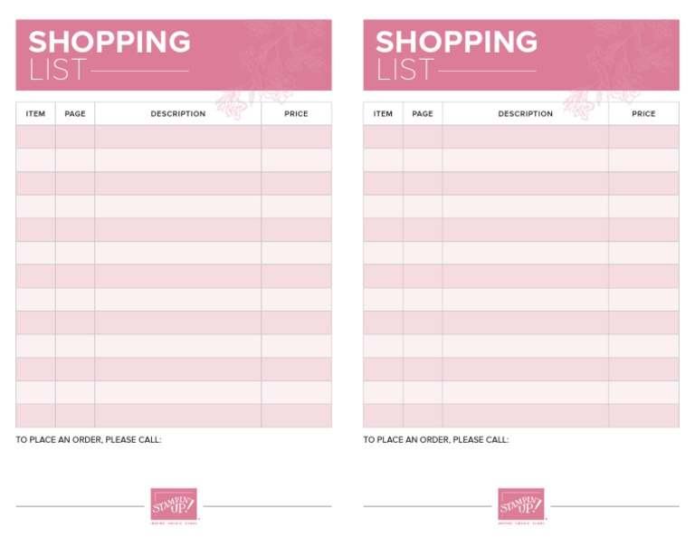 Stampin' Up! Shopping List | PDF