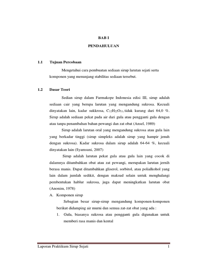 Khasiat dan Struktur Sirup Simpleks | PDF