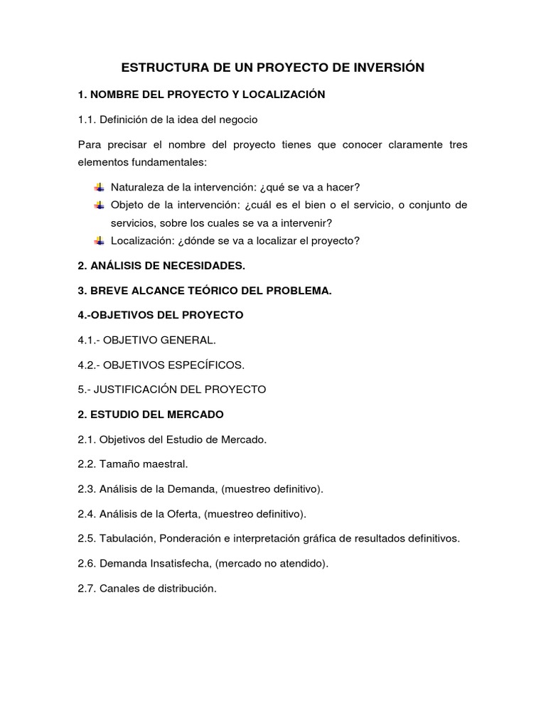 Estructura de Un Proyecto de Innovacion | PDF Estructura de Un Proyecto de Innovacion | PDF