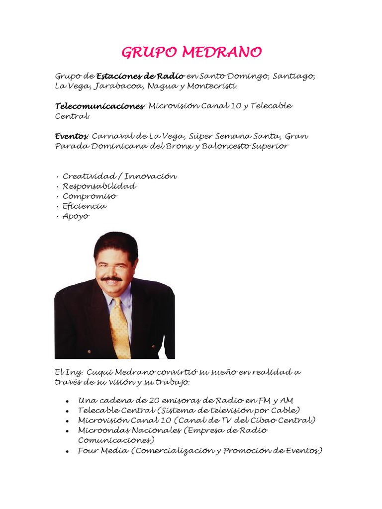 Grupo Medrano: Comunicación y Tradición | PDF