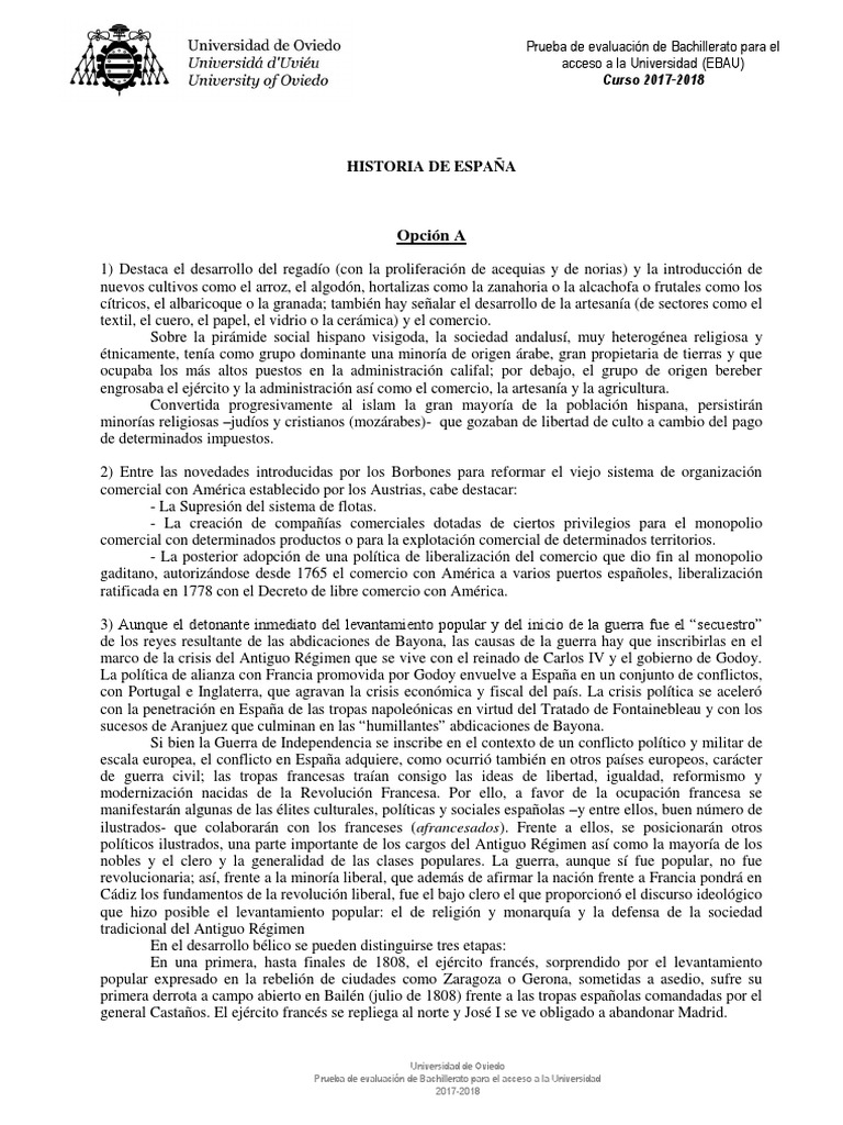 Historia de España Examen Resuelto-1 | PDF | España | Francisco franco