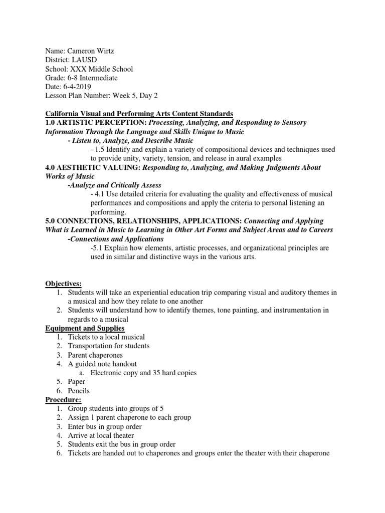 Lesson Plan Week 5 Day 2 | PDF | Perception | Lesson Plan