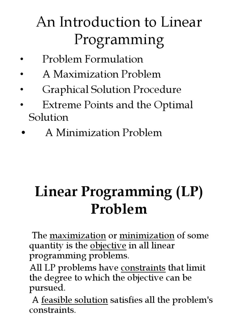 Optimal Solutions Through Graphical Linear Programming Pdf Linear Programming Mathematical