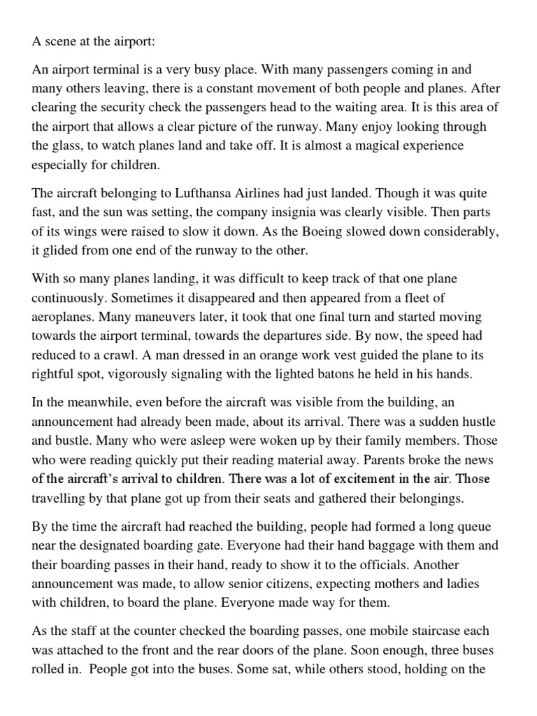 Airport Scene: A Busy Arrival | PDF | Airport | Airplane
