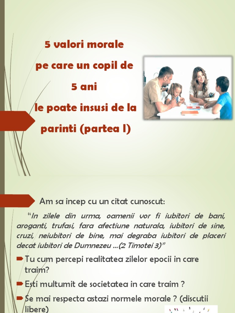 5 Valori Morale | PDF