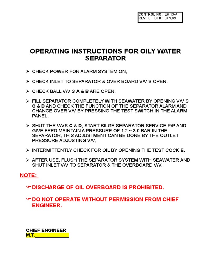 Operating Instructions For OWS | PDF | Technology & Engineering