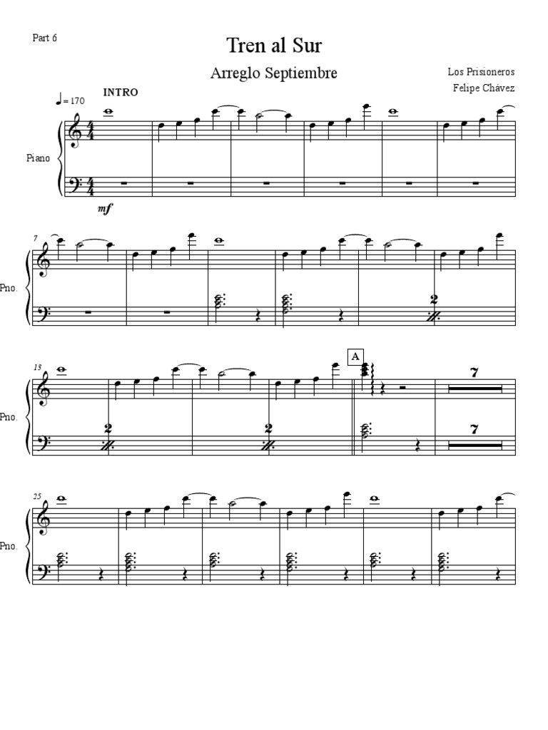Los Prisioneros - Tren Al Sur (Piano) | PDF