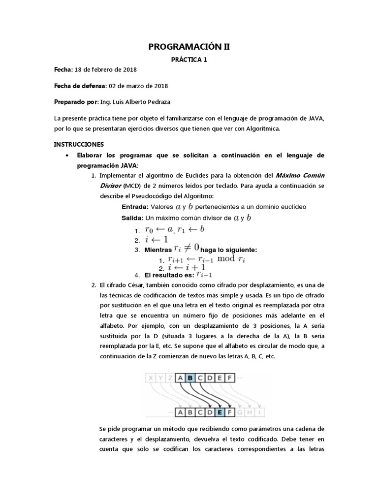 Práctica 1x-1 | PDF | Algoritmos | Java (lenguaje de programación)