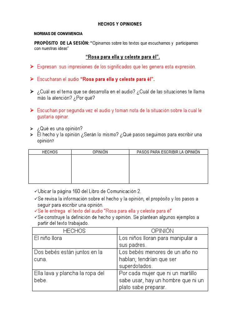 Hechos y Opiniones - 2º | PDF