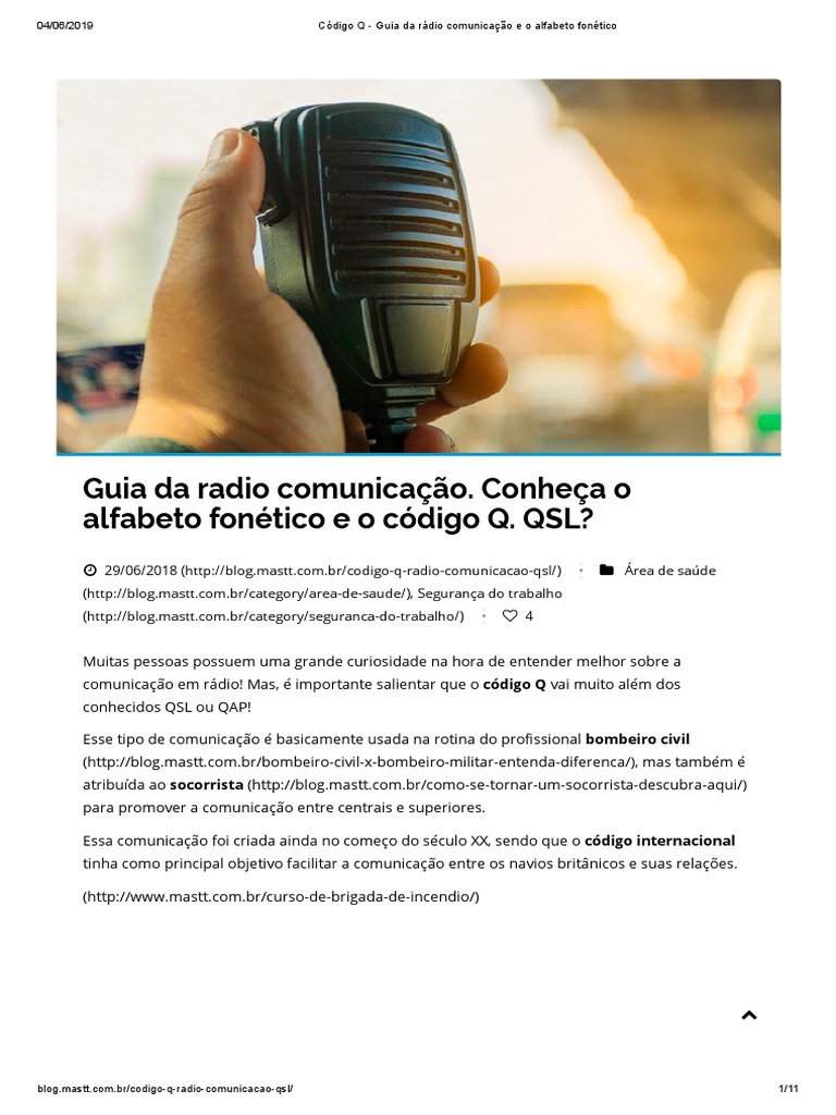 Código Q - Guia Da Rádio Comunicação e o Alfabeto Fonético | PDF ...