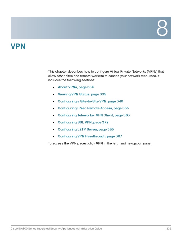 Cisco ISA500 VPN Configuration Guide | PDF | Virtual Private Network ...