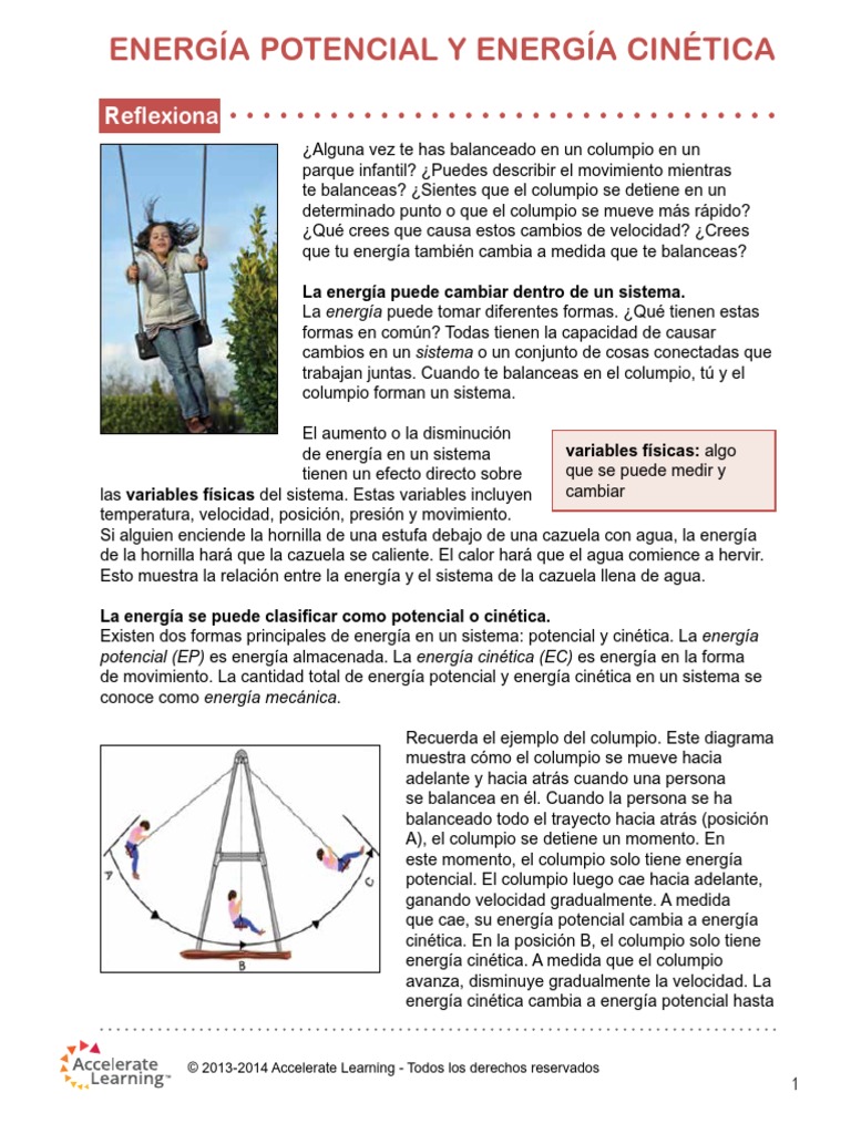 Energía Potencial y Energía Cinética | PDF | Energía cinética | Energía ...