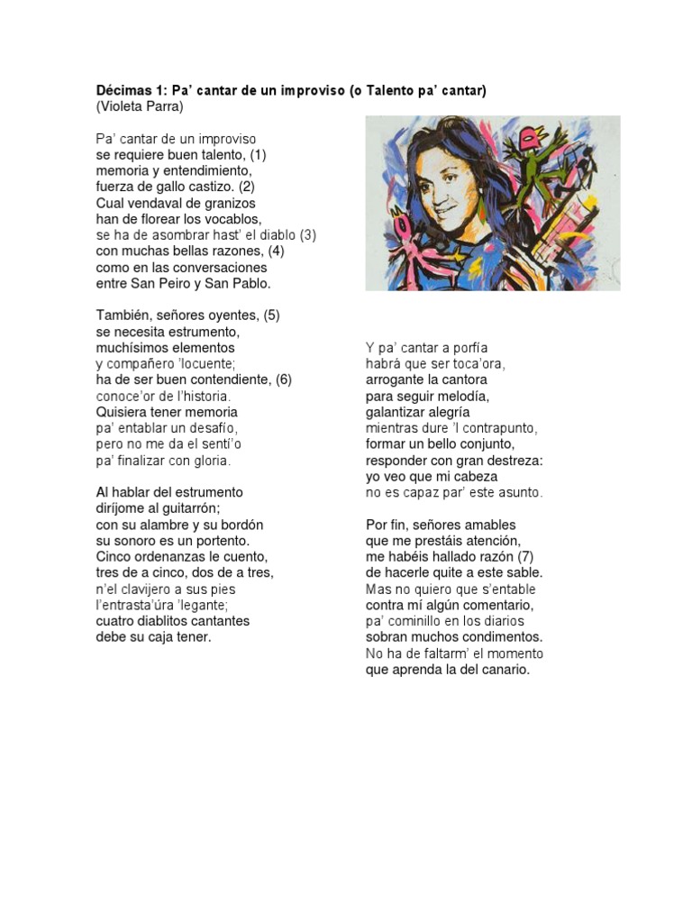 Décimas 1 | PDF | Rima | Metro (poesía)