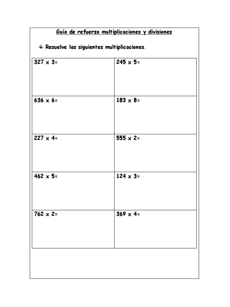 Guía de Refuerzo Multiplicaciones y Divisiones | PDF