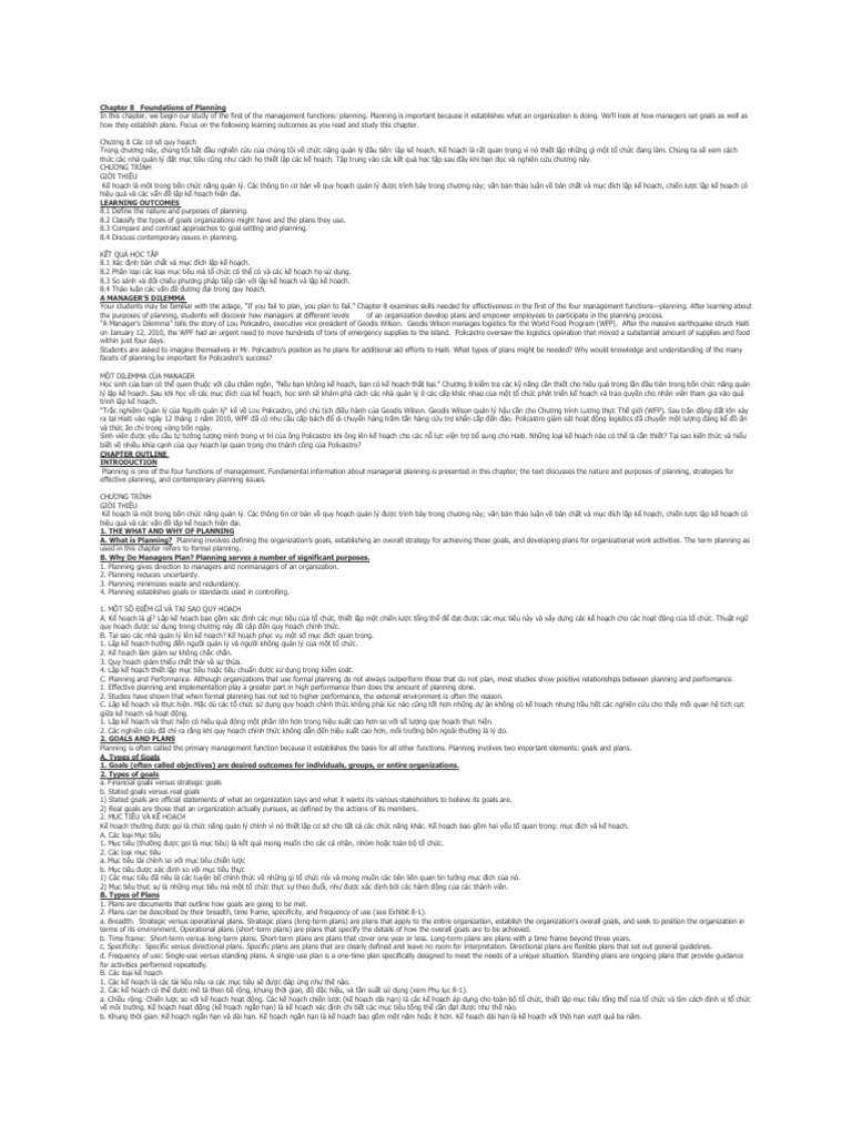 Chapter 8 Foundations of Plaining | PDF