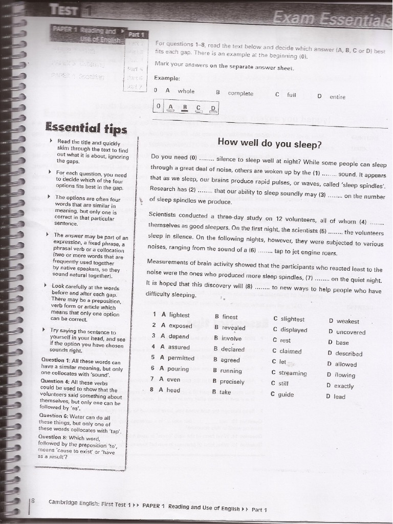 FCE TEst 1 USe of English PDF | PDF