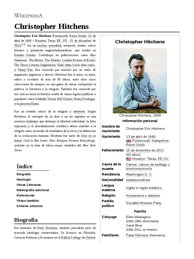 Christopher Hitchens | PDF | Religión y creencia