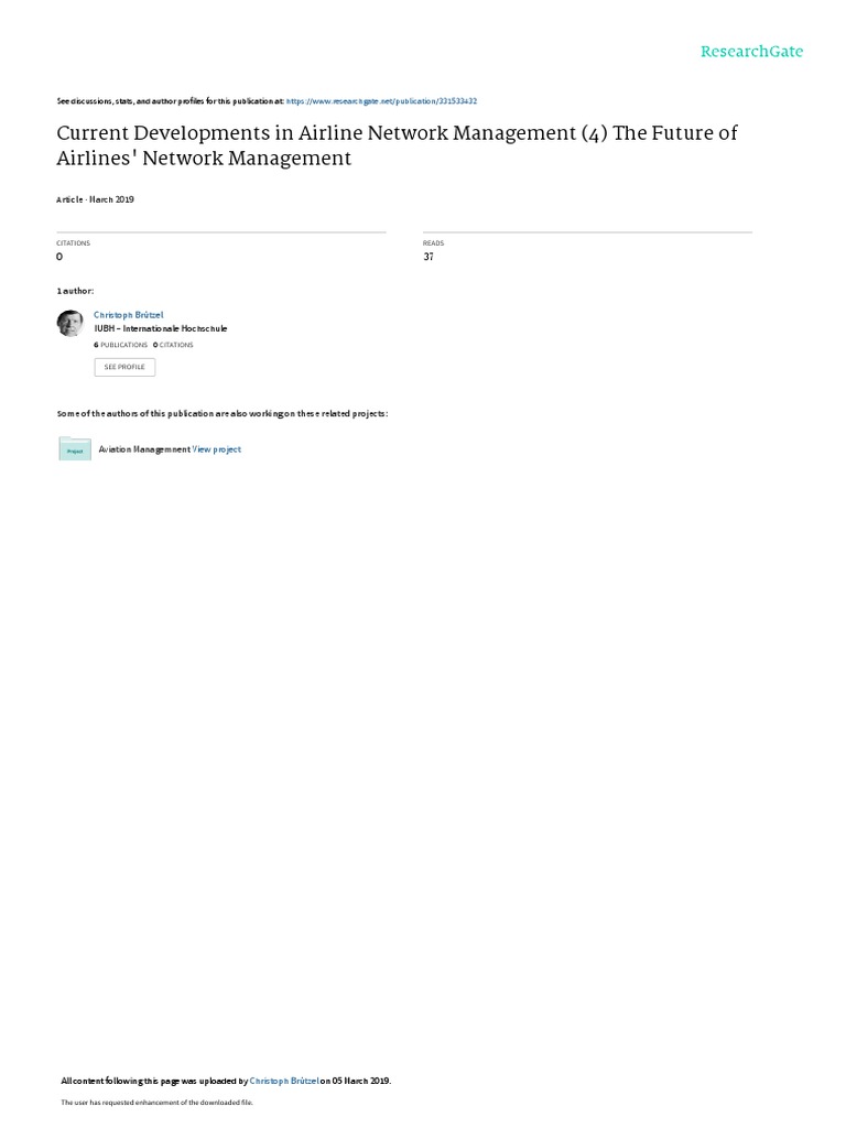 Future of Airline Network Management | PDF | Airlines | Low Cost Carrier