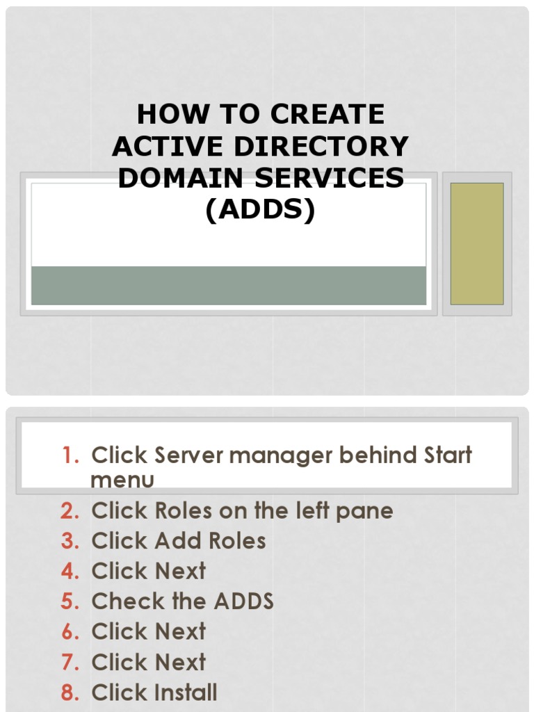 CO 3 - How To Create Active Directory Domain Services (ADDS) | PDF