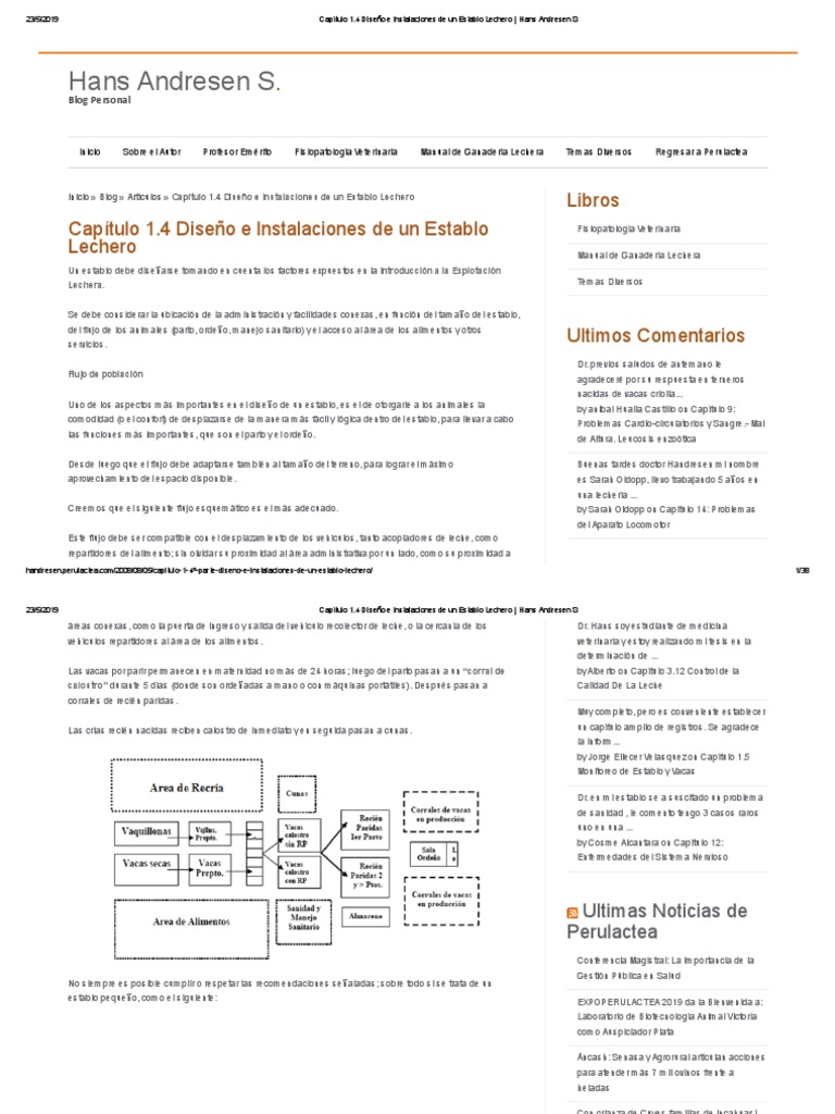 Diseño e Instalaciones de Un Establo Lechero - Hans Andresen S PDF | PDF | Vacas | Leche