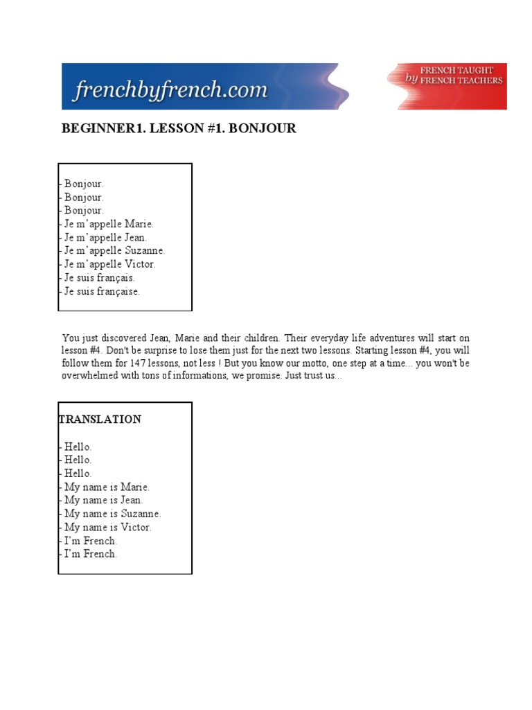 Introduction to French Greetings and Introductions: Learning Basic ...