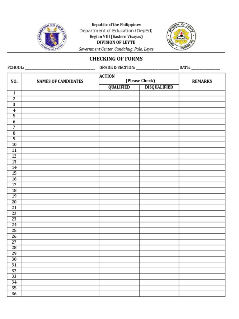 Checking of Forms: Government Center, Candahug, Palo, Leyte | PDF
