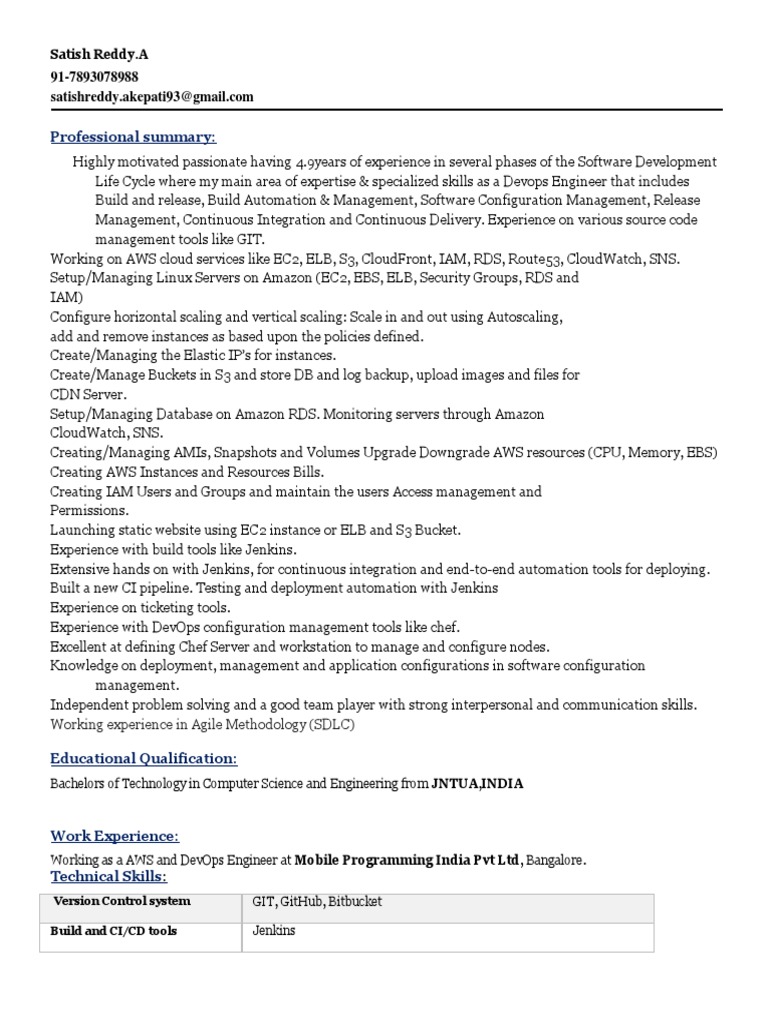 Satish Devops | Download Free PDF | Amazon Web Services | Cloud Computing