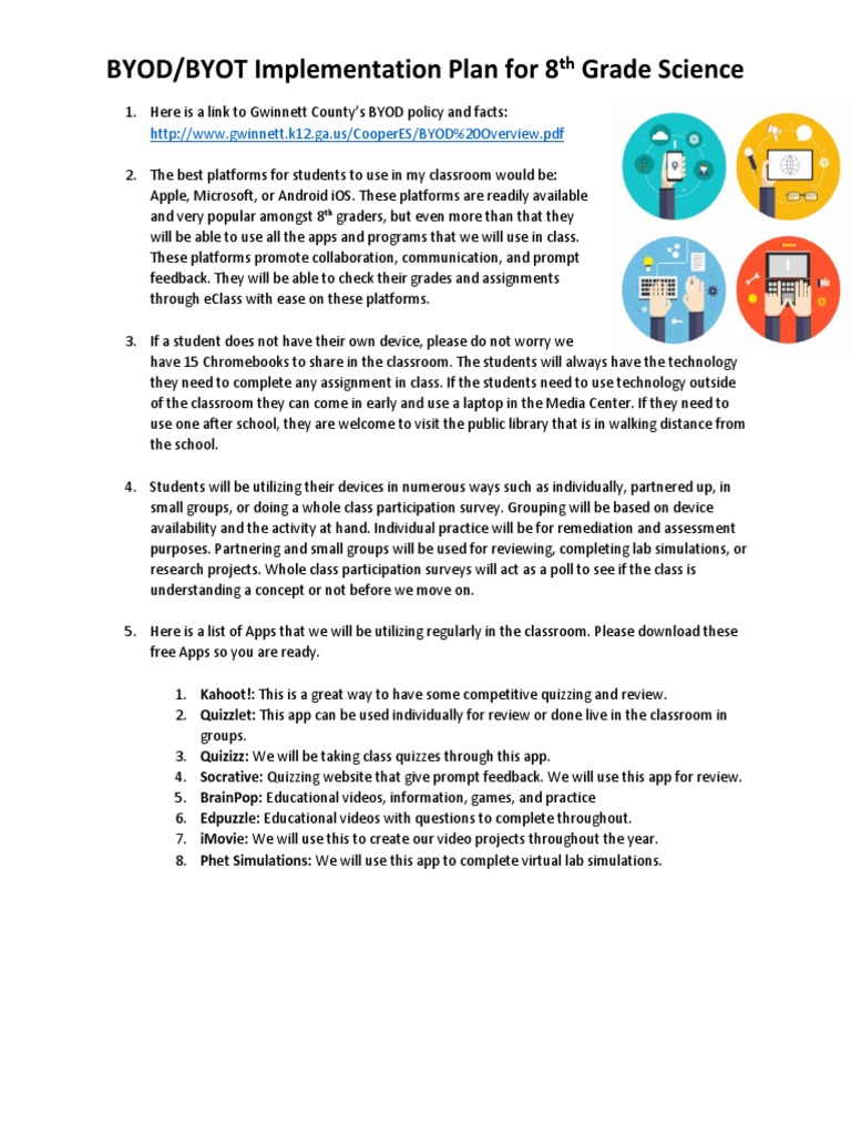 BYOD/BYOT Implementation Plan For 8 Grade Science | PDF | Mobile App | Simulation