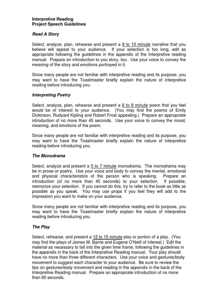 Interpretive Reading | PDF | Narrative | Gesture