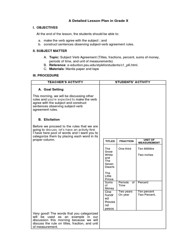 SVA (Titles, Fractions, Unit of Measurement) | PDF | Grammatical Number ...