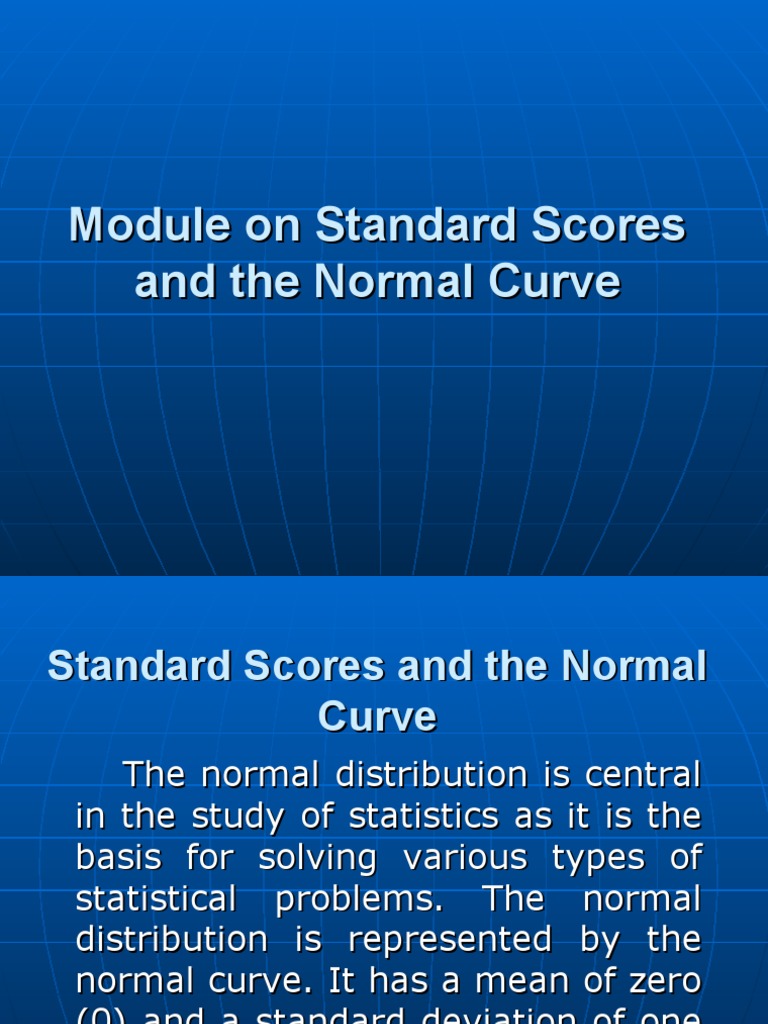 Module On Standard Scores and The Normal Curve | PDF | Standard Score ...